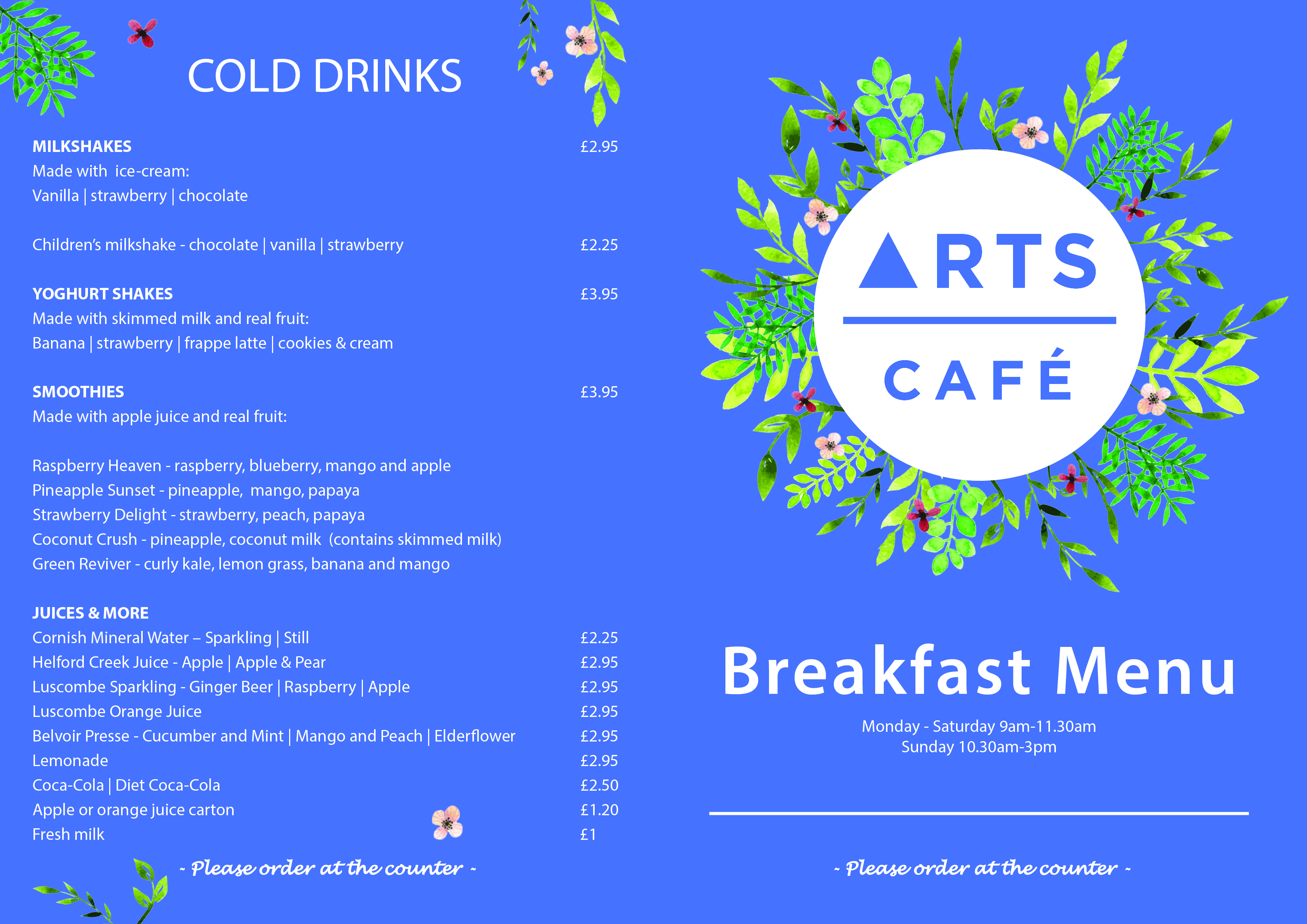 Menu - Truro Arts Company